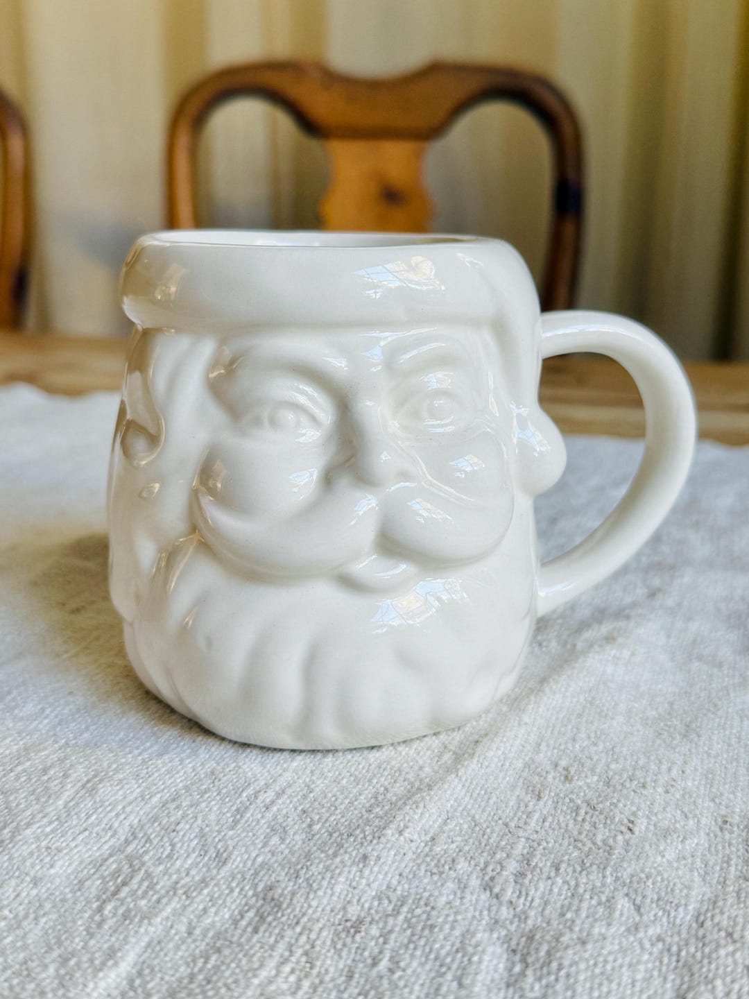 White Santa Mug / Vintage Earthenware Santa Mug - Etsy