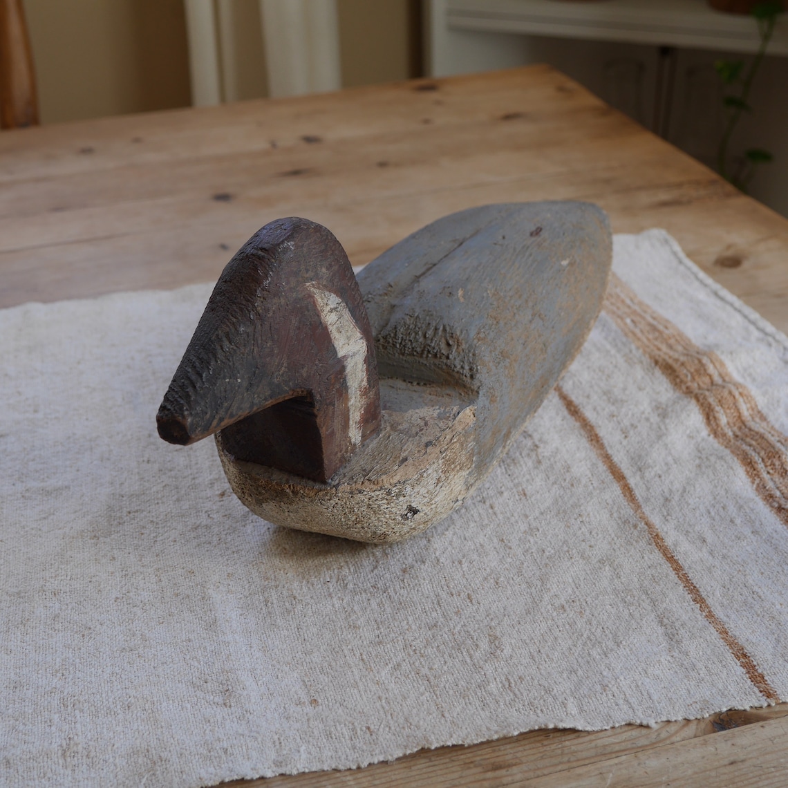 Vintage Hand Carved Wood Duck Decoy / Wood Rustic Duck Duck | Etsy