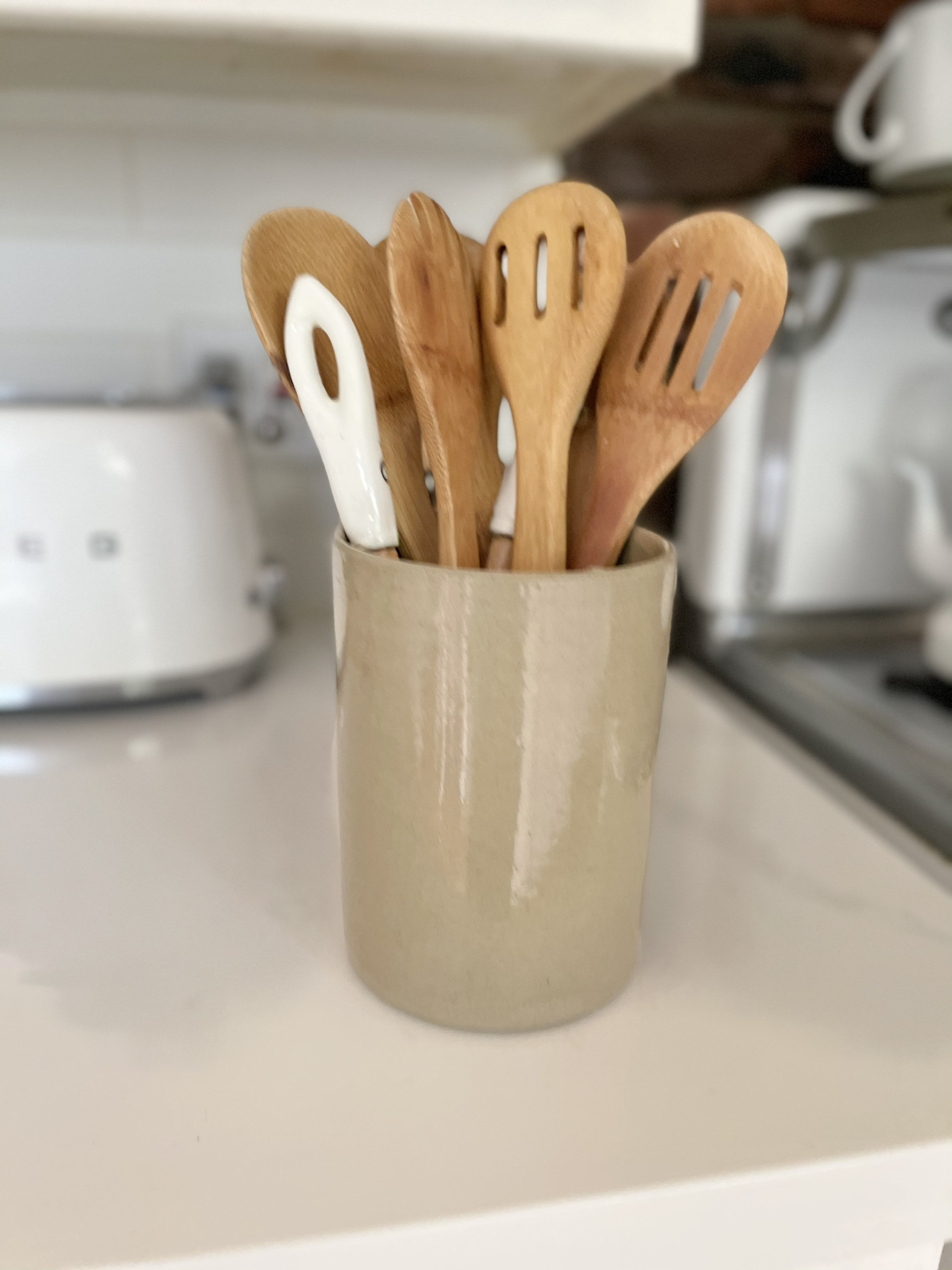 Vintage Crock / Primitive Stoneware Kitchen Utensils Crock / - Etsy