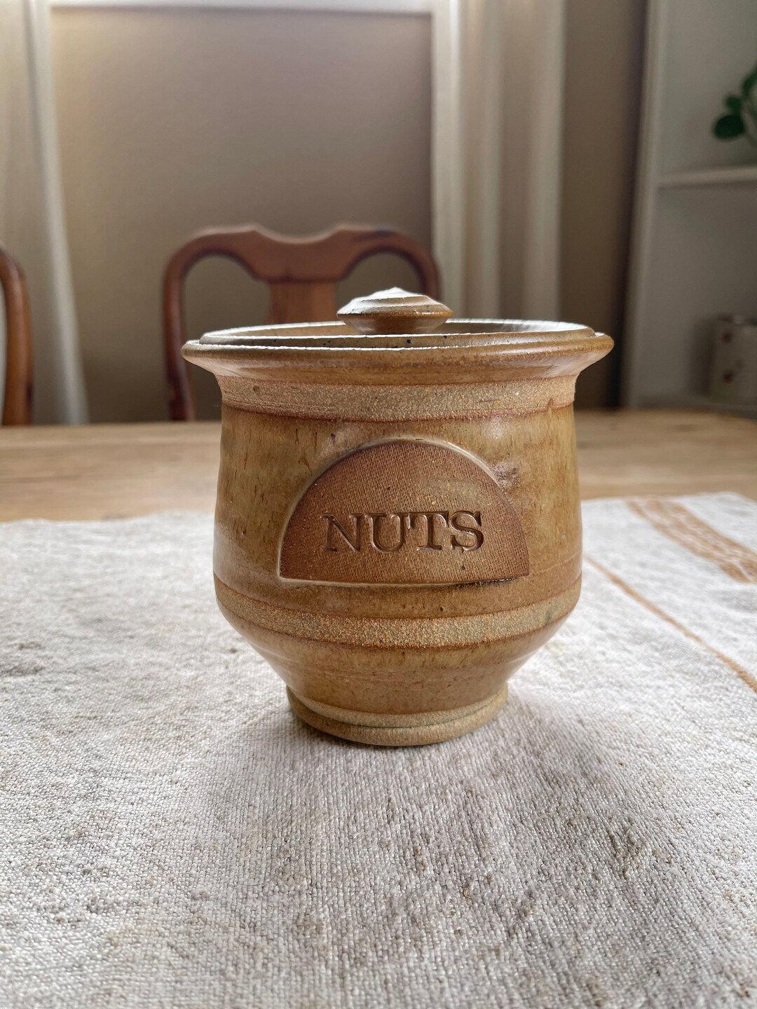 Vintage Stoneware Nut Crock With Lid - Etsy