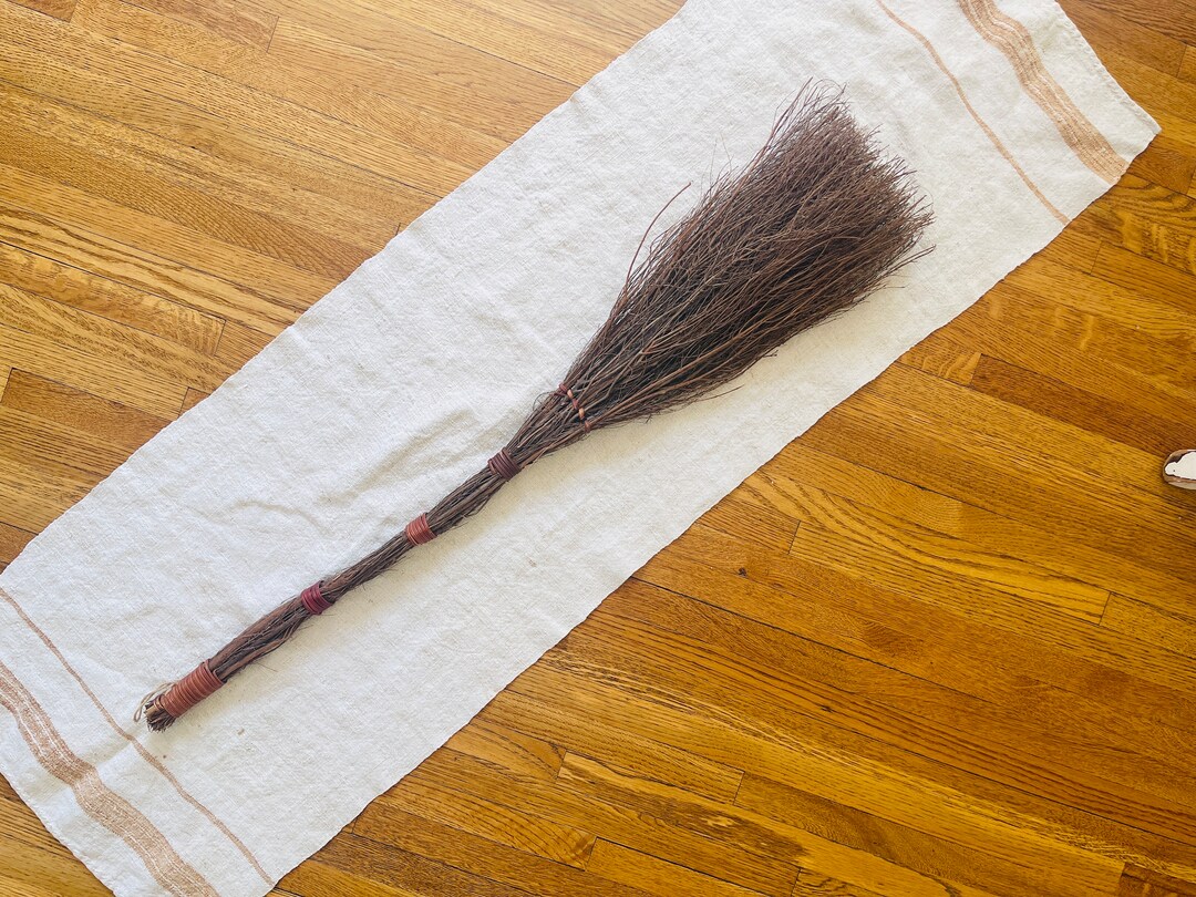Vintage Primitive Broom With Wood Branch Handle / Fireplace Hearth ...