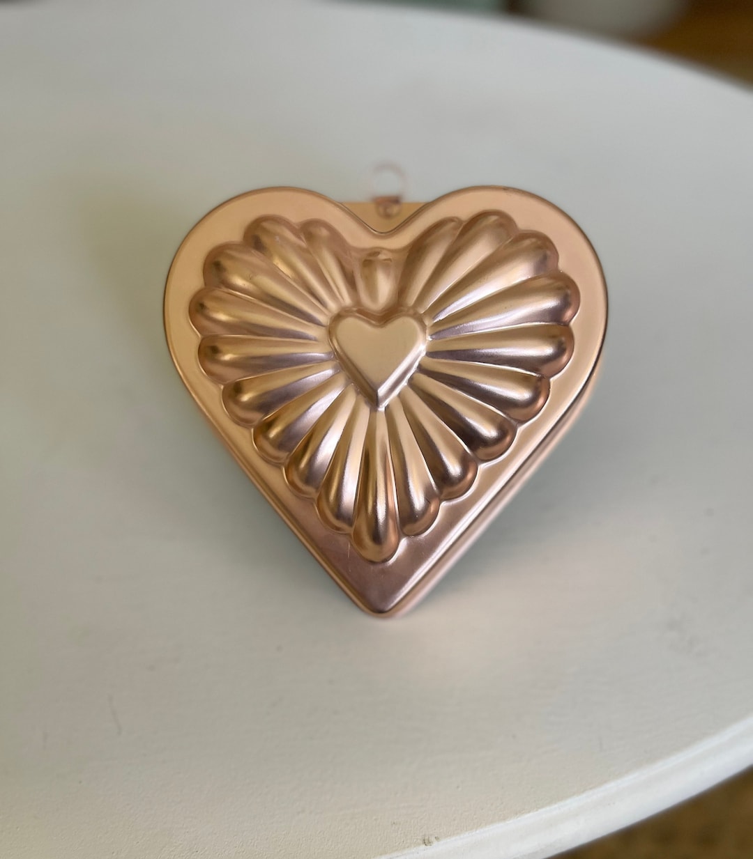 Copper Colored Heart Shaped Mold / Vintage Heart Shaped Jello Mold ...