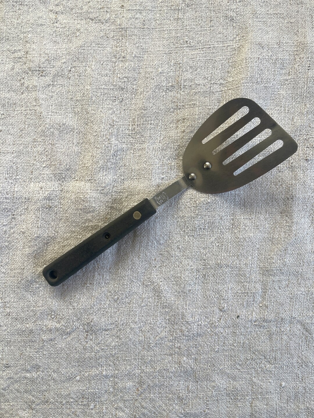 Authentic Rare ECKO Forge Stainless Steel Spatula With Black Wood Handle / ECKO Slotted Black ...