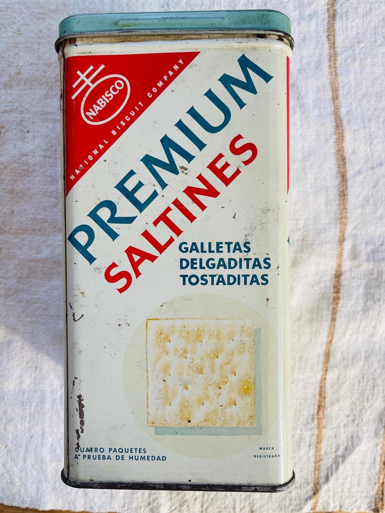 1950s Nabisco Saltine Cracker Tin: Bilingual Vintage Can - Etsy