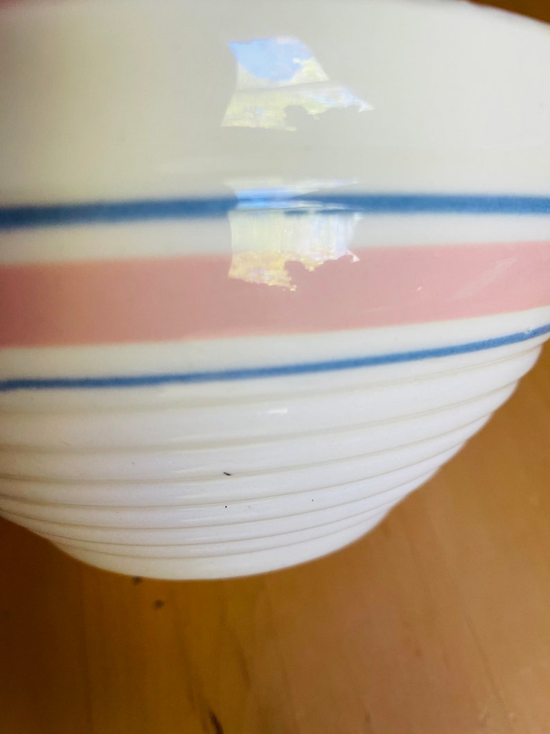 Vintage Striped Ceramic Bowl, USA Oven Proof Stoneware, 8.5" - Etsy