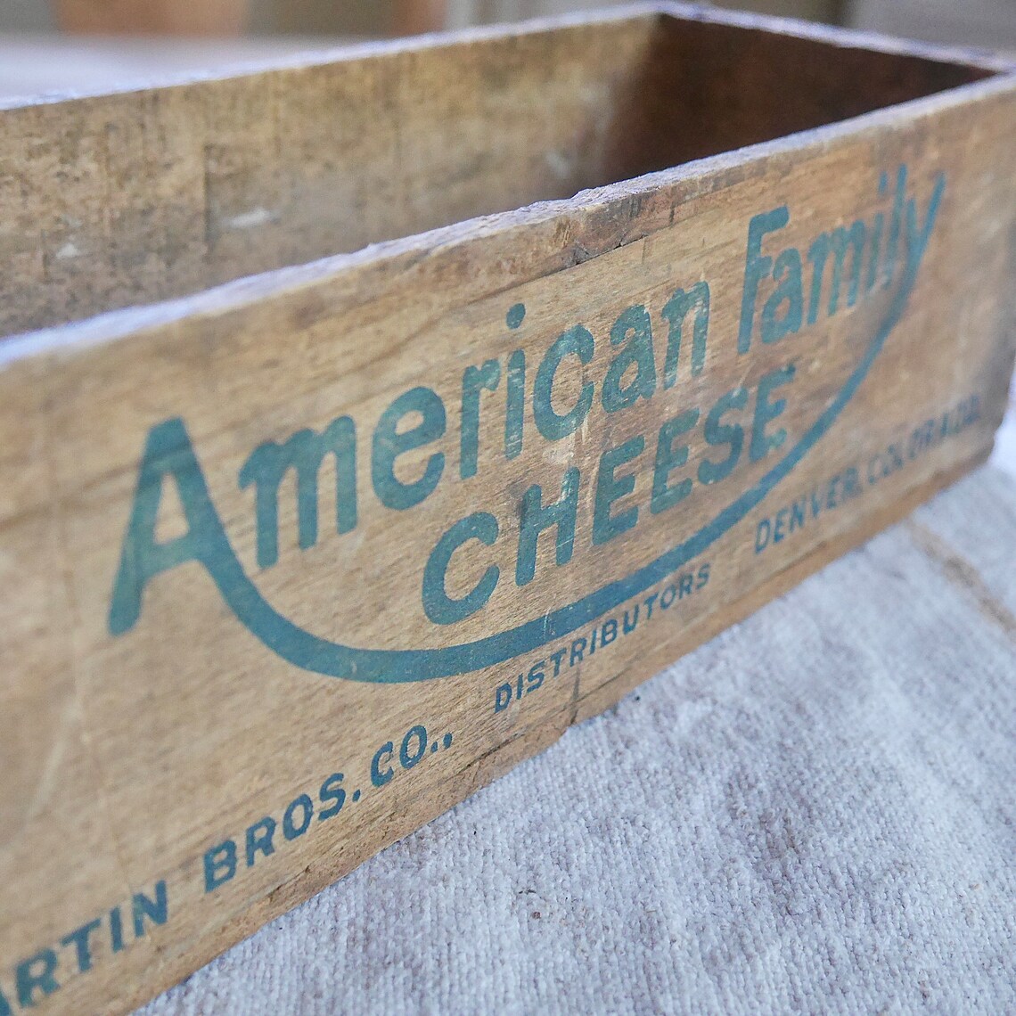 Large American Family Cheese Wood Box 5 Lbs With Green - Etsy