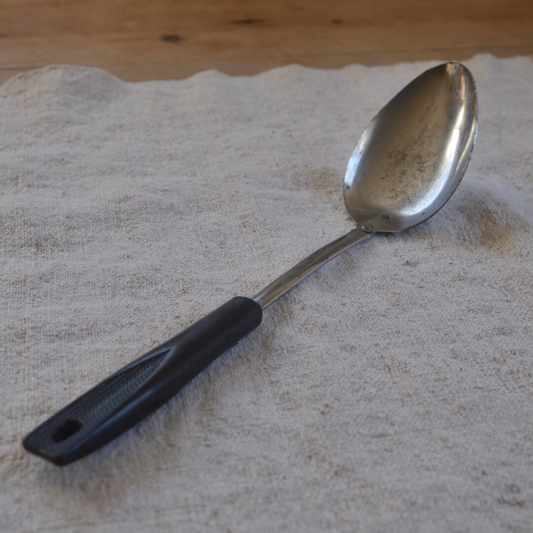 Authentic Vintage EKCO USA Chromium Plated Spoon With Black Handle ...