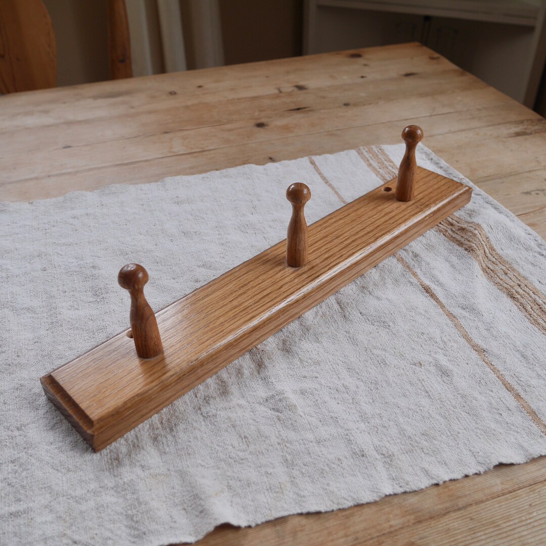 Vintage Wood Peg Rack / Solid Wood Peg Rack - Etsy