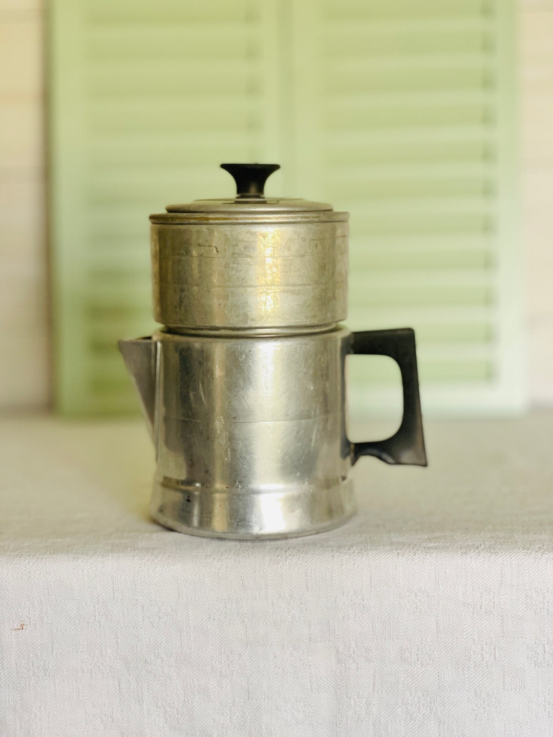 Vintage Comet Aluminum 4 Cup Percolator Coffee Pot / Stovetop Campfire ...