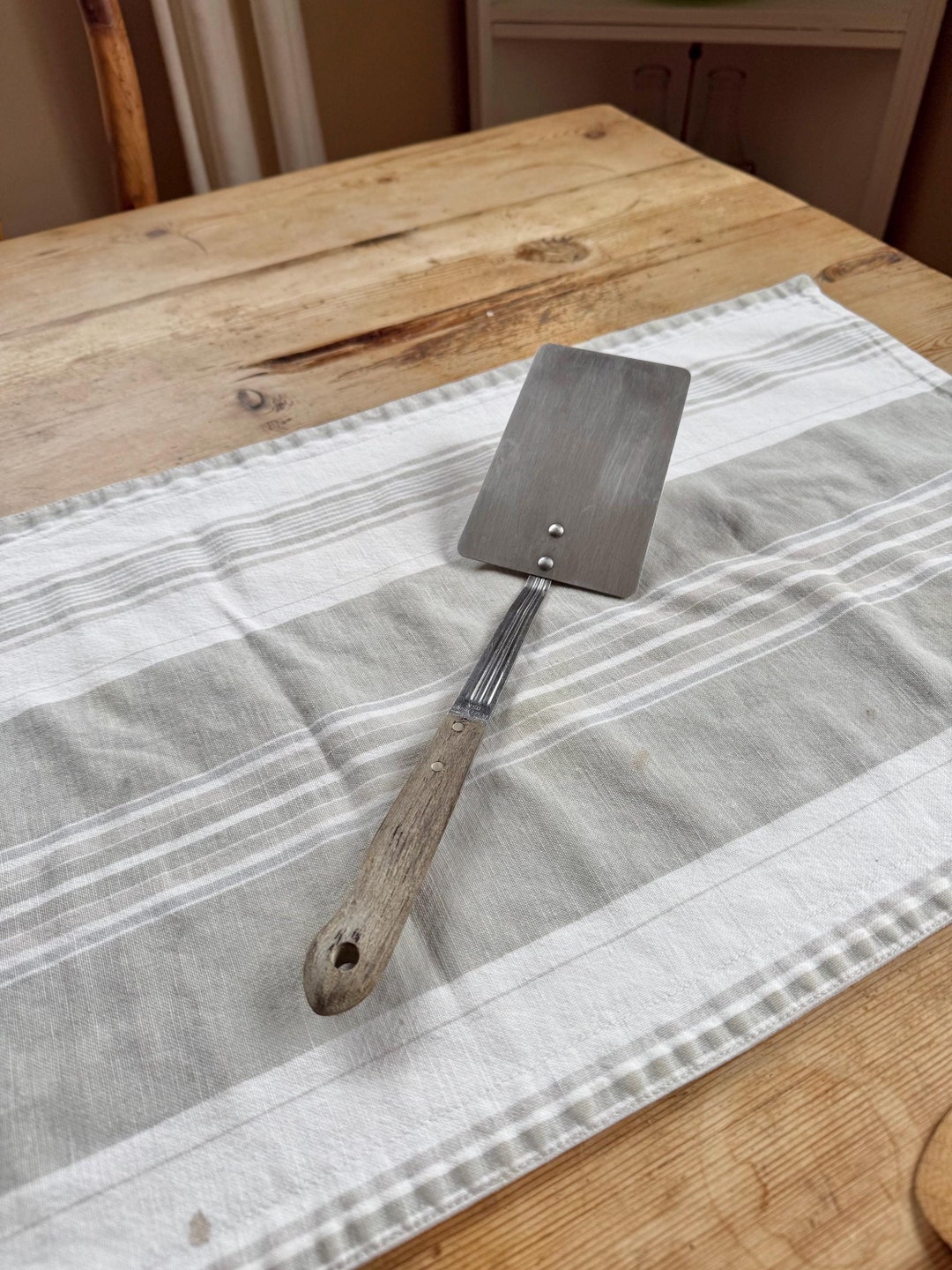 Authentic Rare Imperial Veri Sharp Stainless Steel Spatula Wood Handle ...