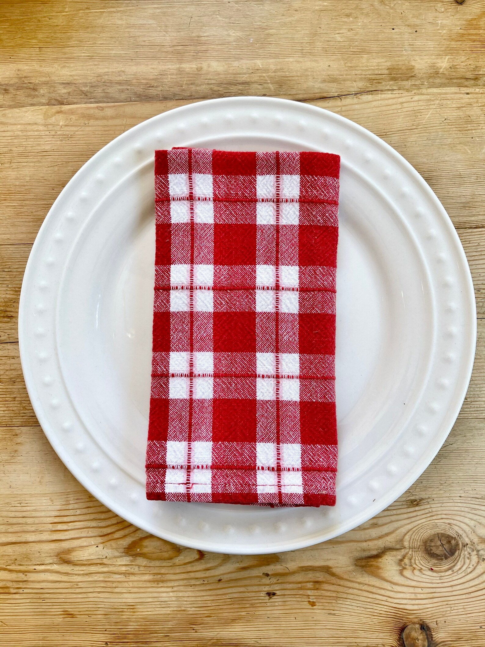 Four Vintage Red Checkered Napkins Four Country Napkins Red | Etsy