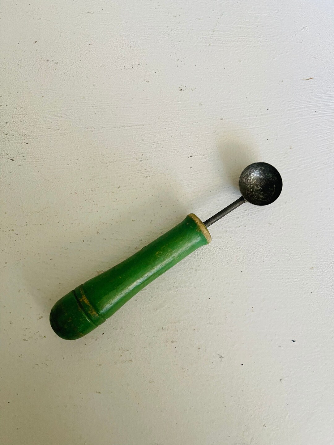 Vintage Melon Baller With Green Wood Handle, Farmhouse Kitchen - Etsy