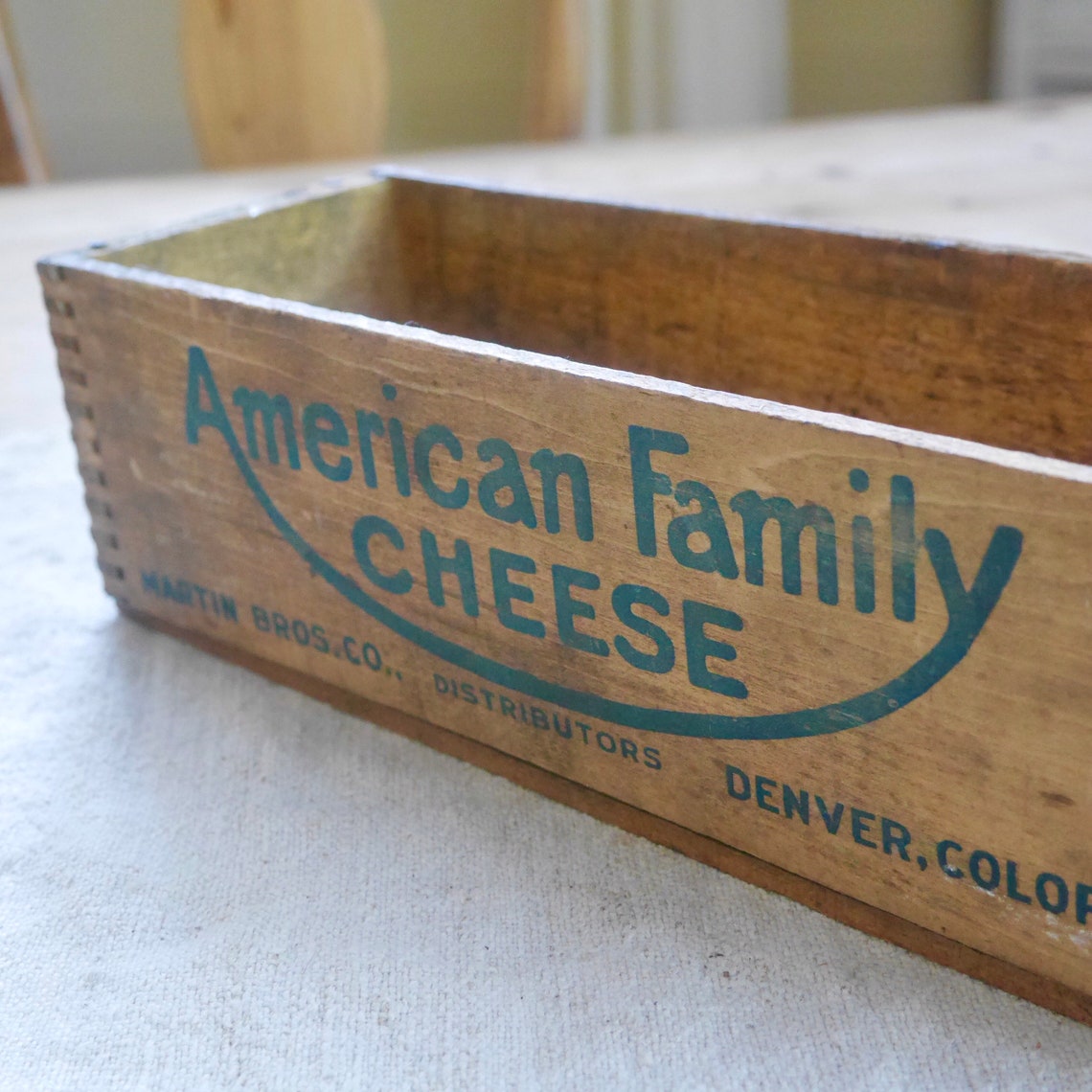Large American Family Cheese Wood Box 5 Lbs With Green - Etsy