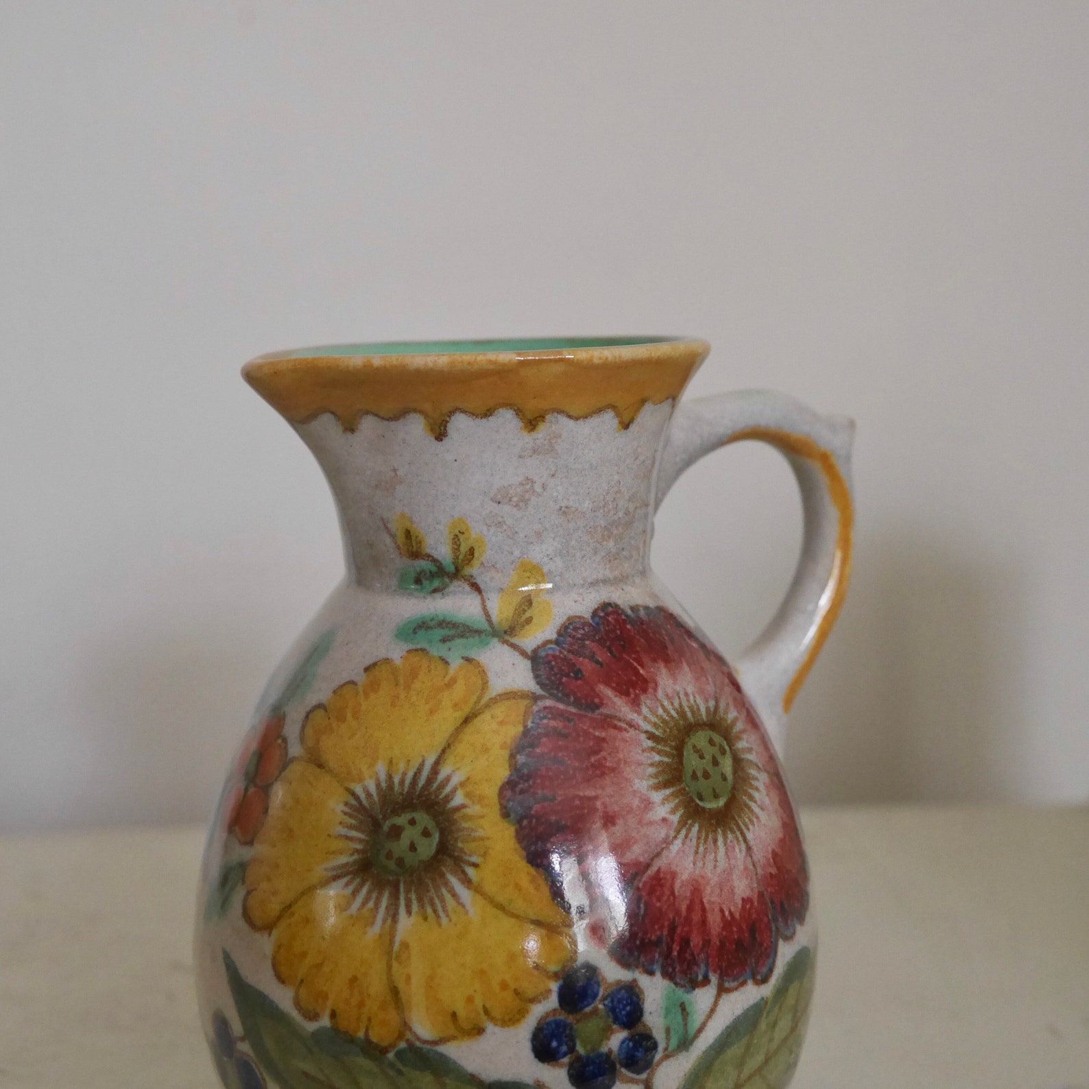 Rare Vintage Royal Gouda Art Pottery Pitcher White With - Etsy