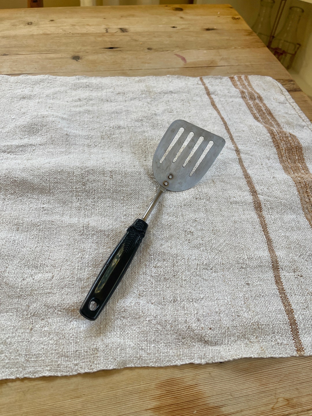 Vintage Foley USA Spatula With Black Handle / Slotted Chromium Plated ...