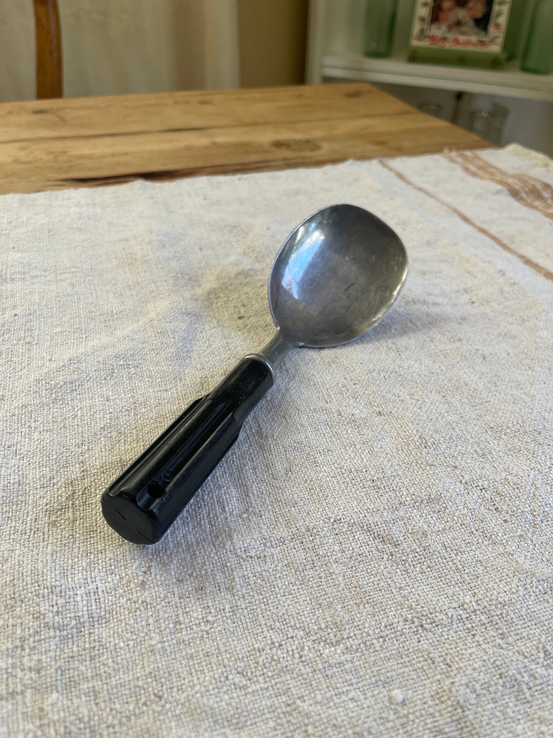 Rare Vintage Paddle Scoop With Black Handle / Black Handle Cajun Spoon ...