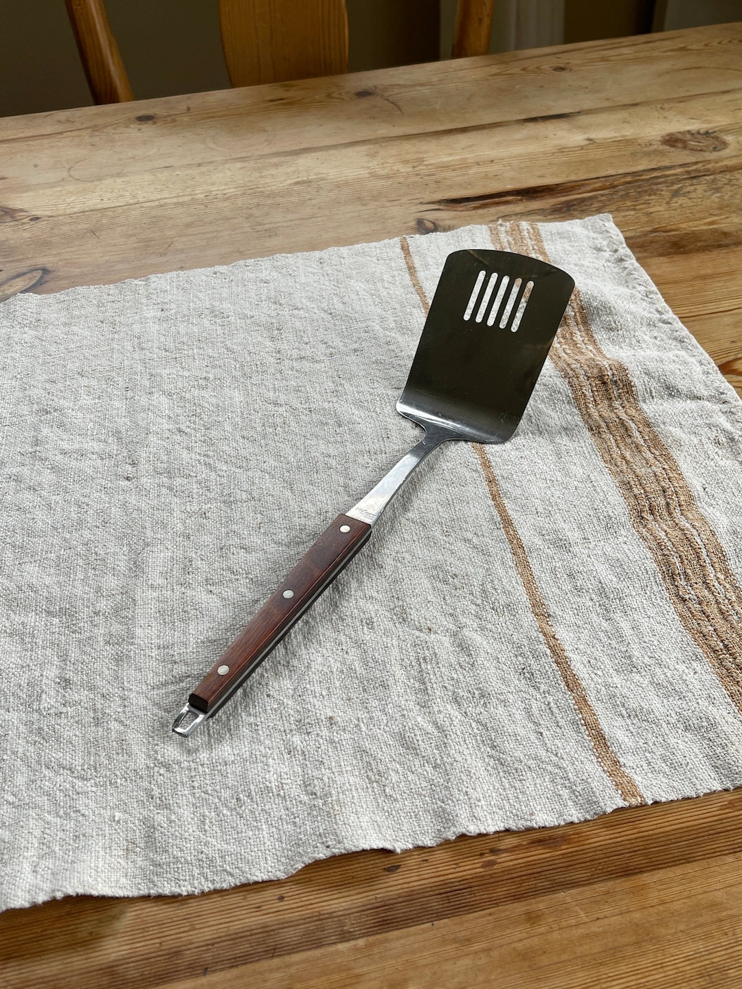 Authentic Rare ECKO FLINT USA Stainless Steel Spatula With Wood Handle / Ekco Slotted Spatula ...