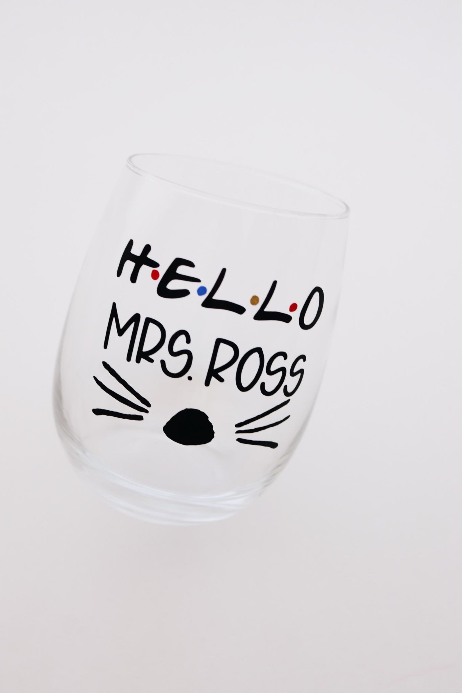 Hello Mr. Rachel Hello Mrs. Ross Wine Glass Set / Friends Themed ...