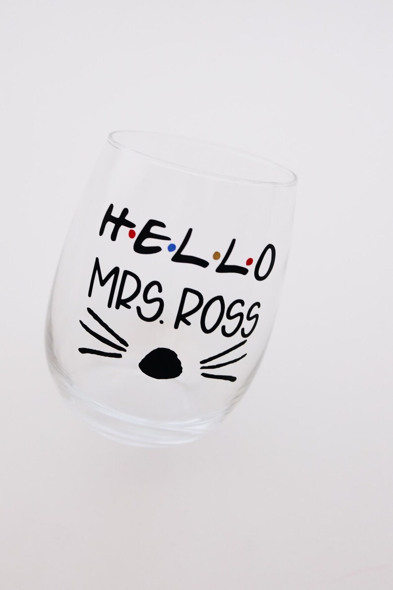 Hello Mr. Rachel Hello Mrs. Ross Wine Glass Set / friends | Etsy