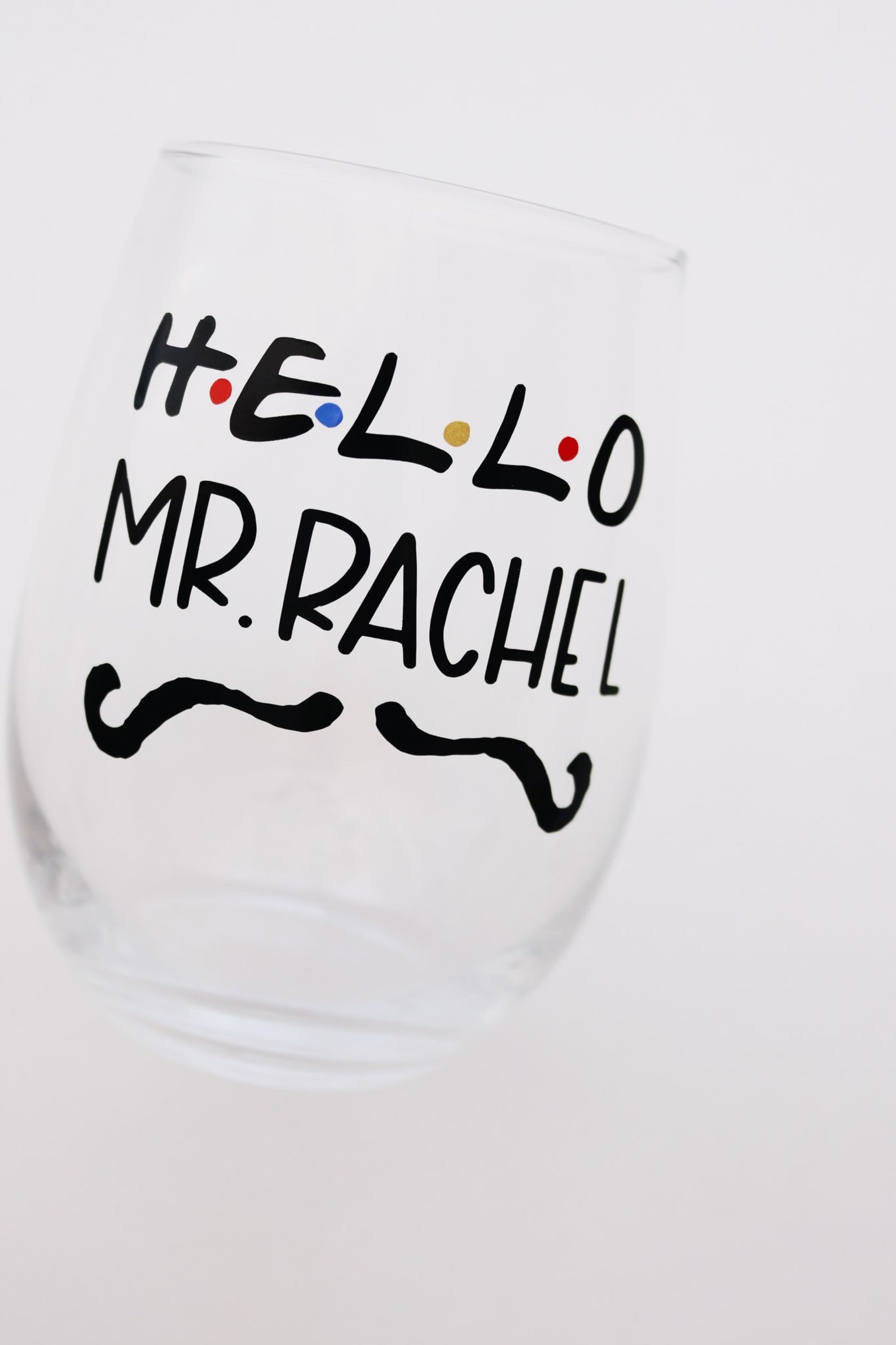 Hello Mr. Rachel Hello Mrs. Ross Wine Glass Set / friends | Etsy