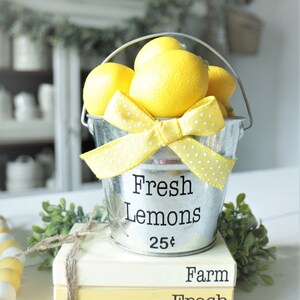 Galvanized Lemon Bucket-summer Decor-lemon Decor-lemon-fruit Decor ...