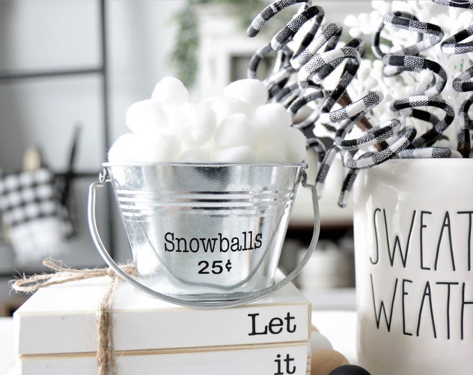 Snowballs-mini Snowball Decor-galvanized Decor-christmas Decor-winter ...