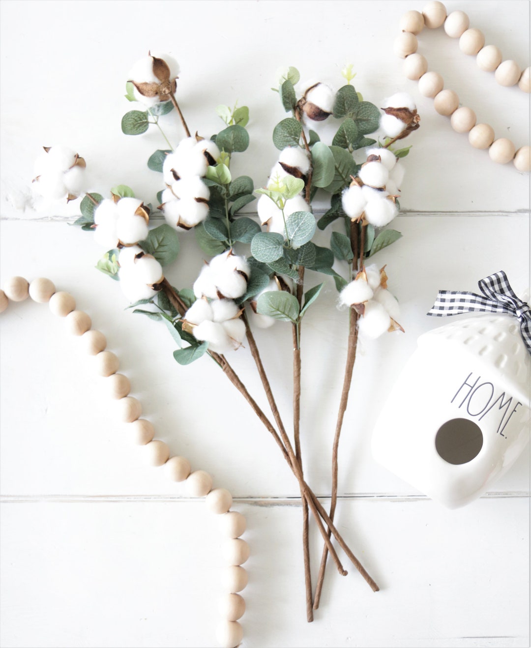 Greenery Stem-farmhouse Decor-flowers-floral Arrangement-faux Greenery ...