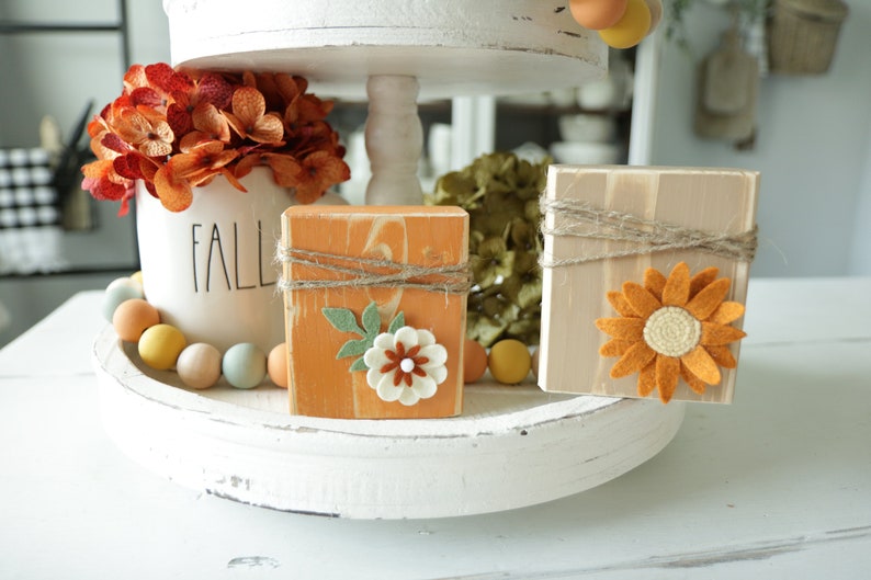 3 Fall Blocks-wood Fall Decor-fall Sign-autumn-mini Signs-tier - Etsy