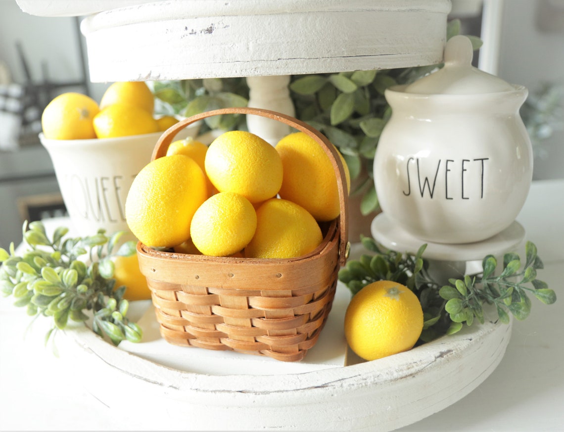 Lemon Basket-summer Decor-lemon Decor-lemon-fruit Decor-lemon | Etsy