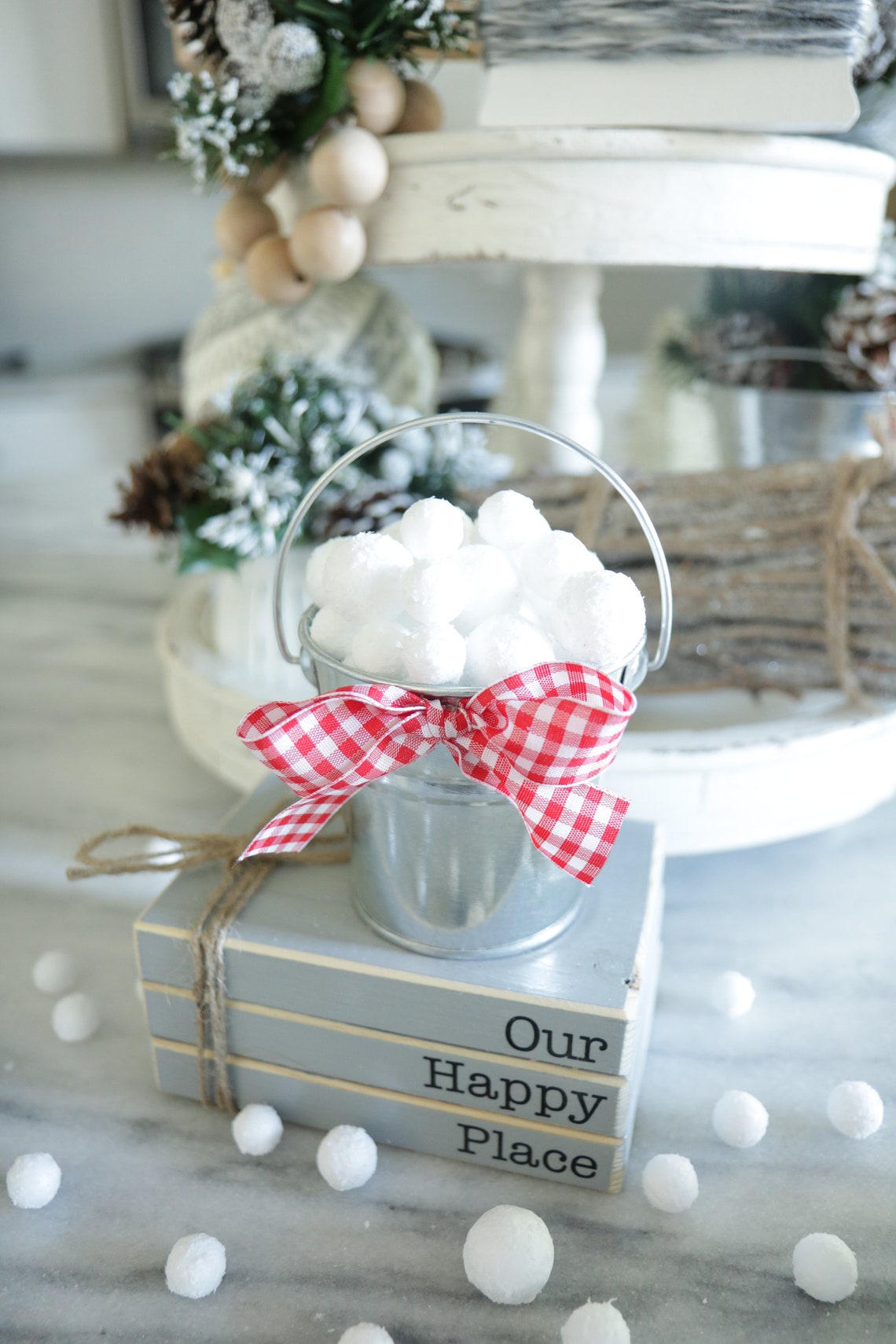 Snowballs-mini Snowball Decor-galvanized Decor-christmas - Etsy