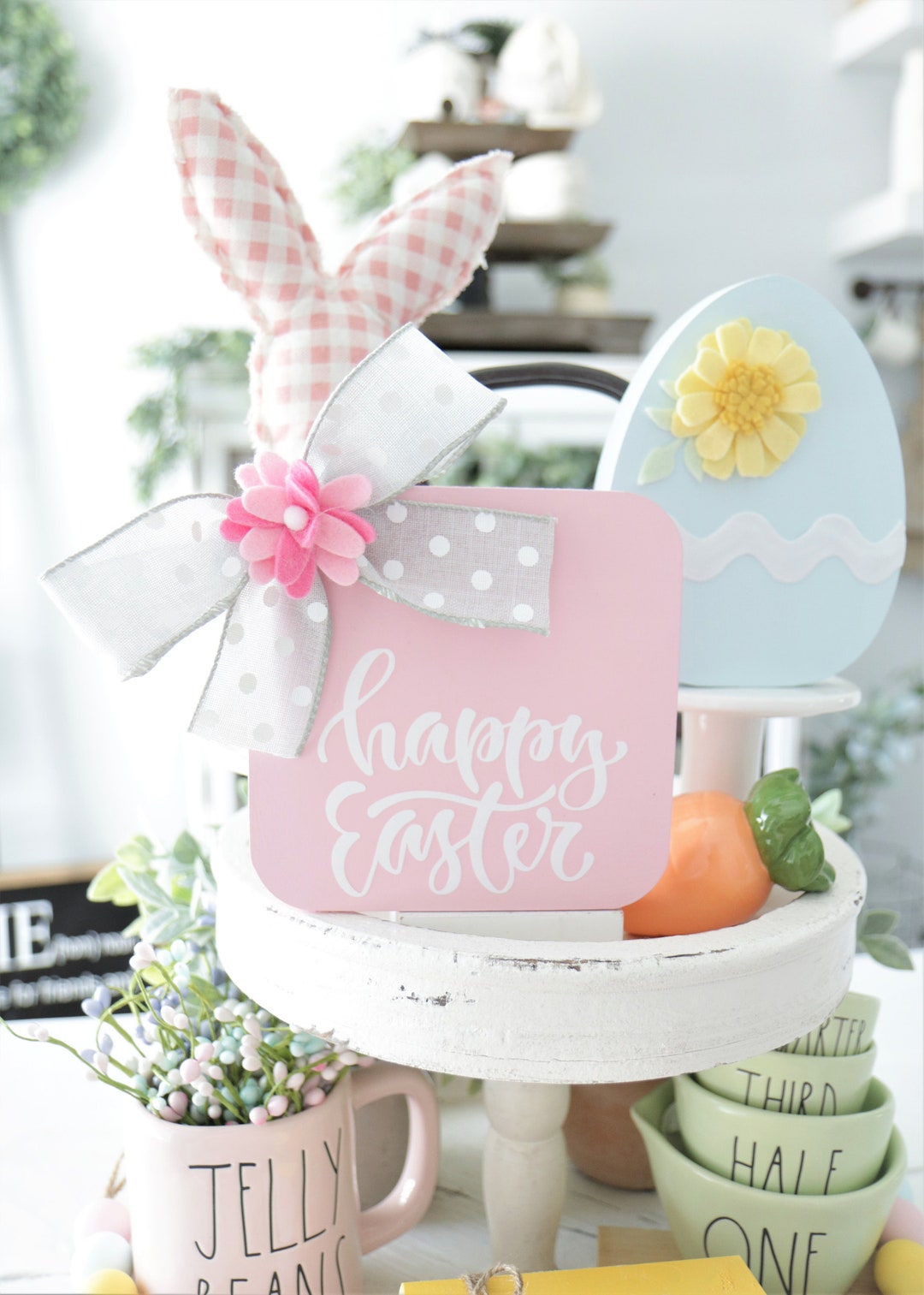 Mini Easter Signs-cotton Tails-happy Easter-easter Decor-small Sign ...