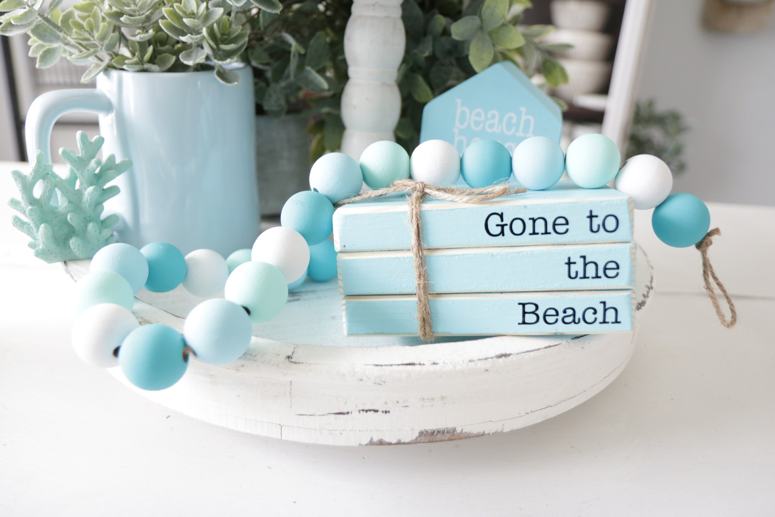 Beach Decor-Nautical-Mermaid-Beaded Garland-Wooden Beads-Wood | Etsy