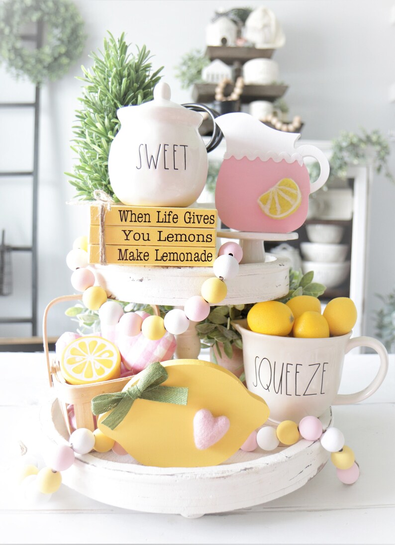 Lemonade Pitcher-summer Decor-lemon Decor-lemon-lemon - Etsy