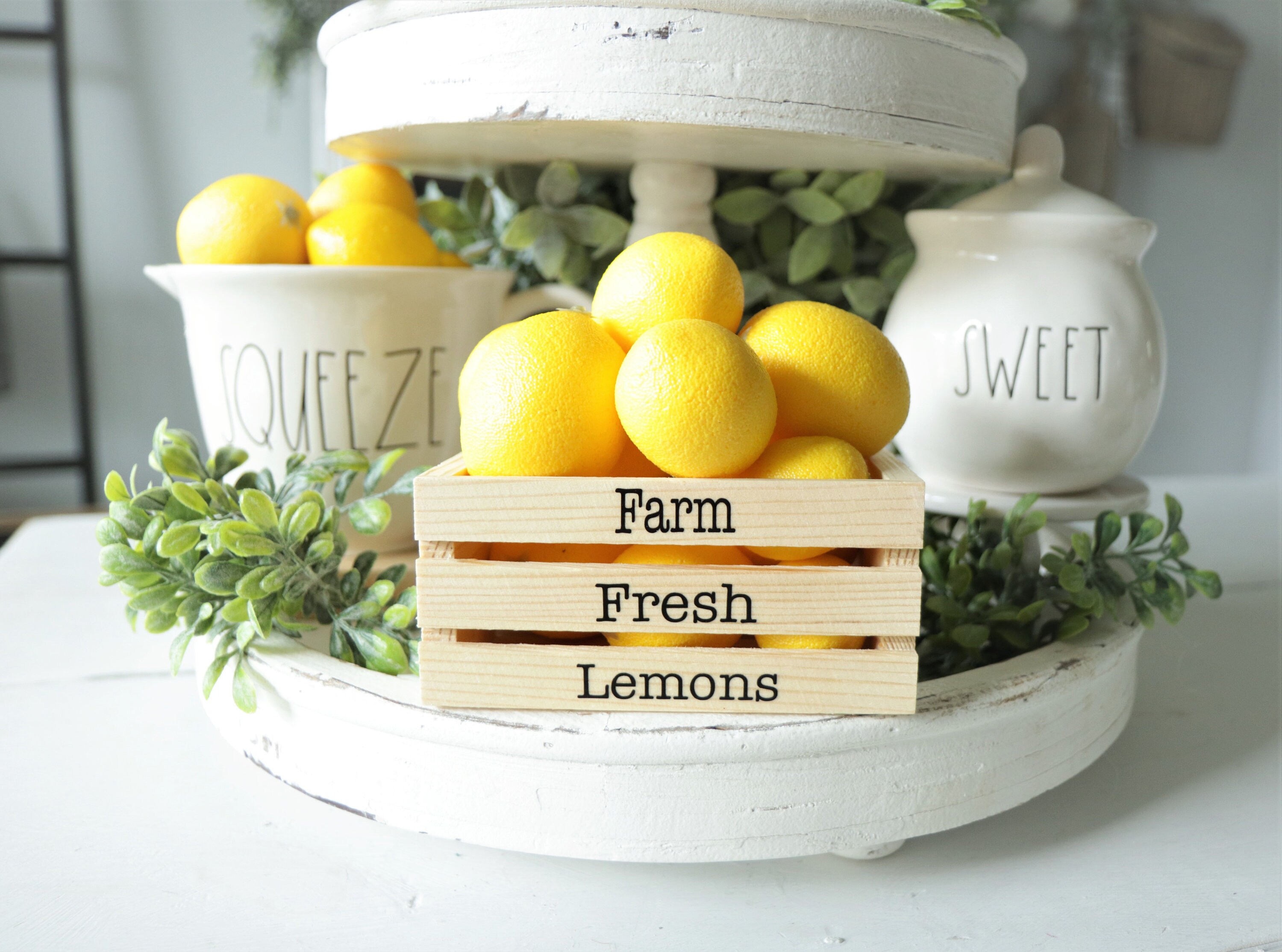 Lemon Wooden Crate-Farm Fresh LemonsSummer Decor-Lemon | Etsy