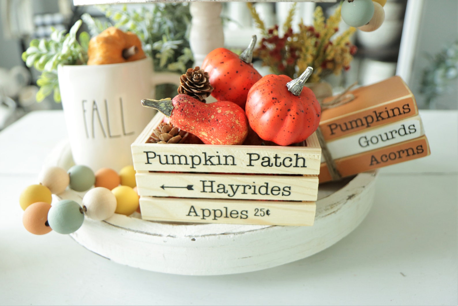Pumpkin Wooden Crate-farm Fresh Pumpkins-tier Tray - Etsy