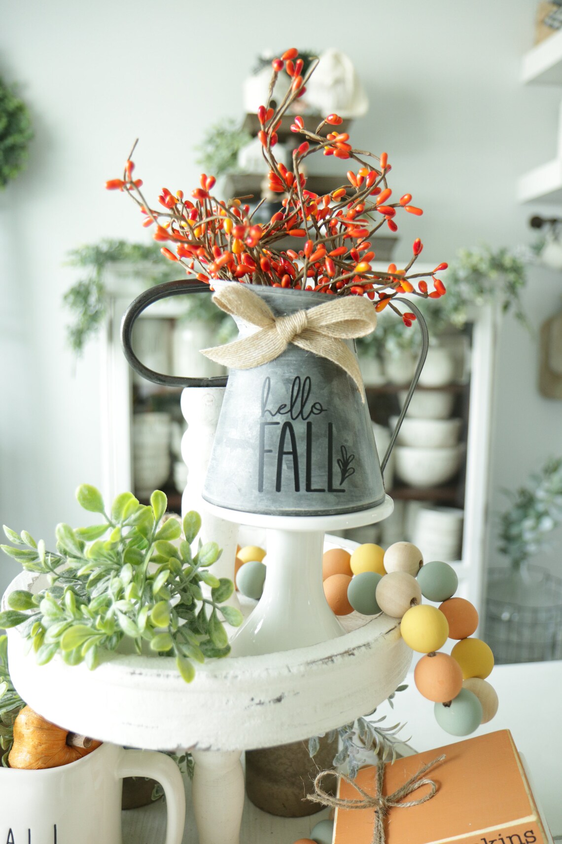 Galvanized Fall Floral Arrangement-Fall Arrangement-Fall | Etsy