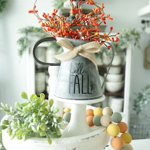 Galvanized Fall Floral Arrangement-fall Arrangement-fall Decor-tier ...