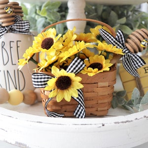 Honey Bee Basket-buffalo Check Decor-coffee Bar Decor-tiered Tray ...