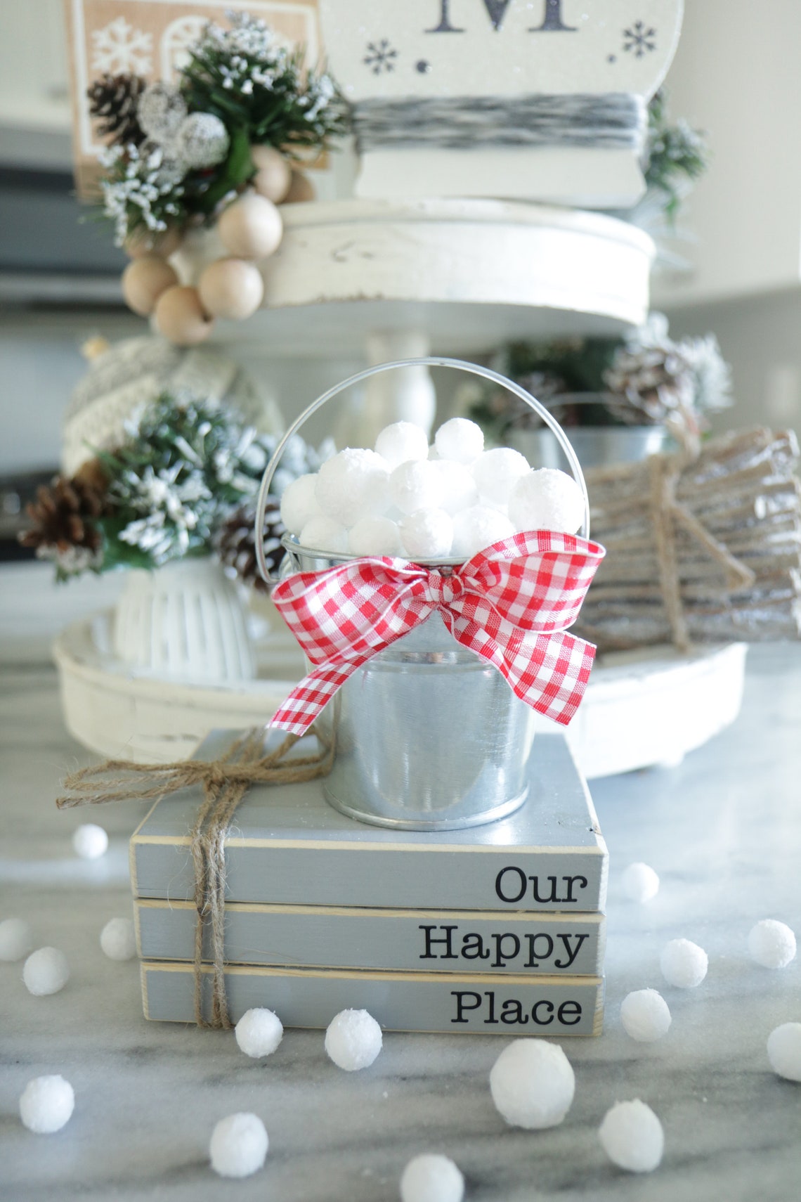 Snowballs-mini Snowball Decor-galvanized Decor-christmas - Etsy