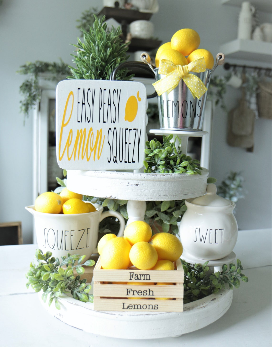 Lemon Wooden Crate-farm Fresh Lemonssummer Decor-lemon - Etsy
