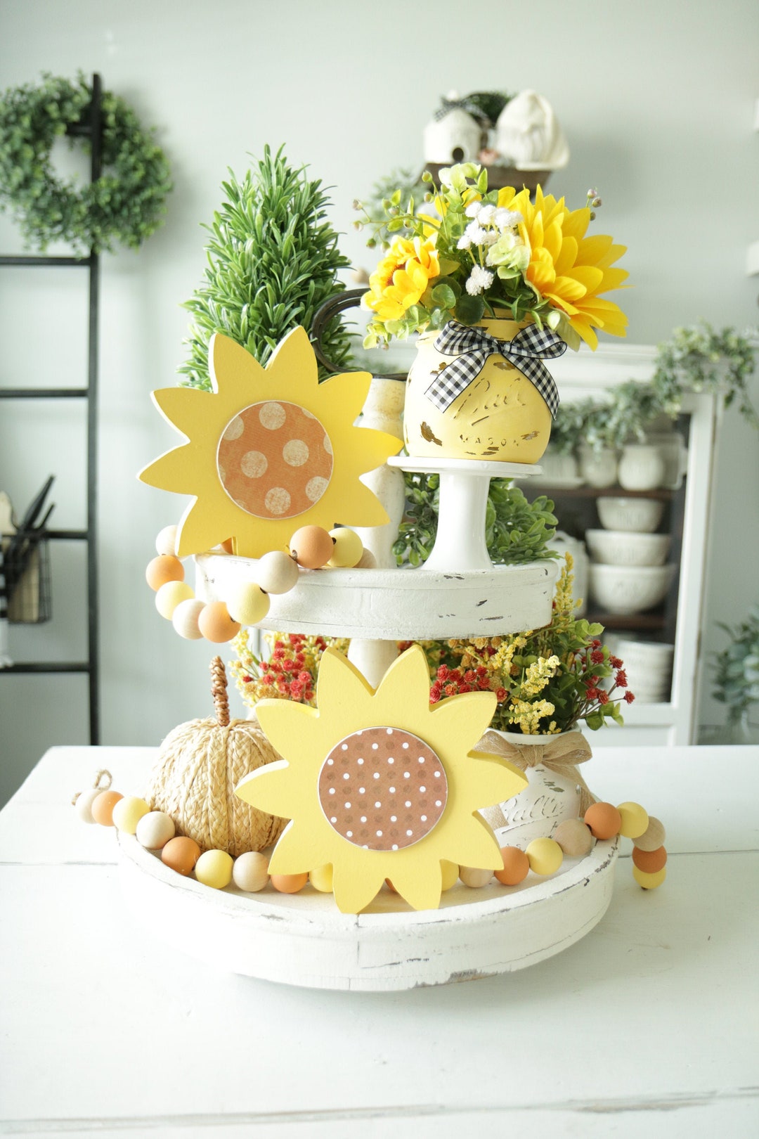 Fall Sunflower-sunflower Decor-fall Tiered Tray Decor-fall Home Decor ...