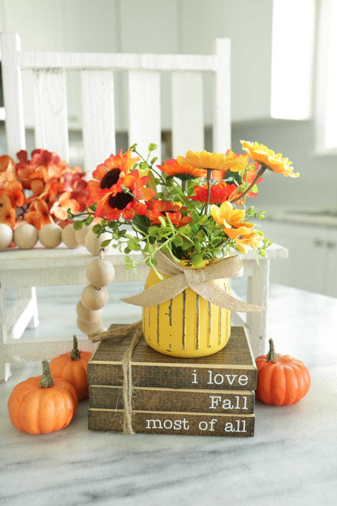 Fall Floral Arrangement-fall Tabel Decor-fall Mason Jar Centerpiece ...