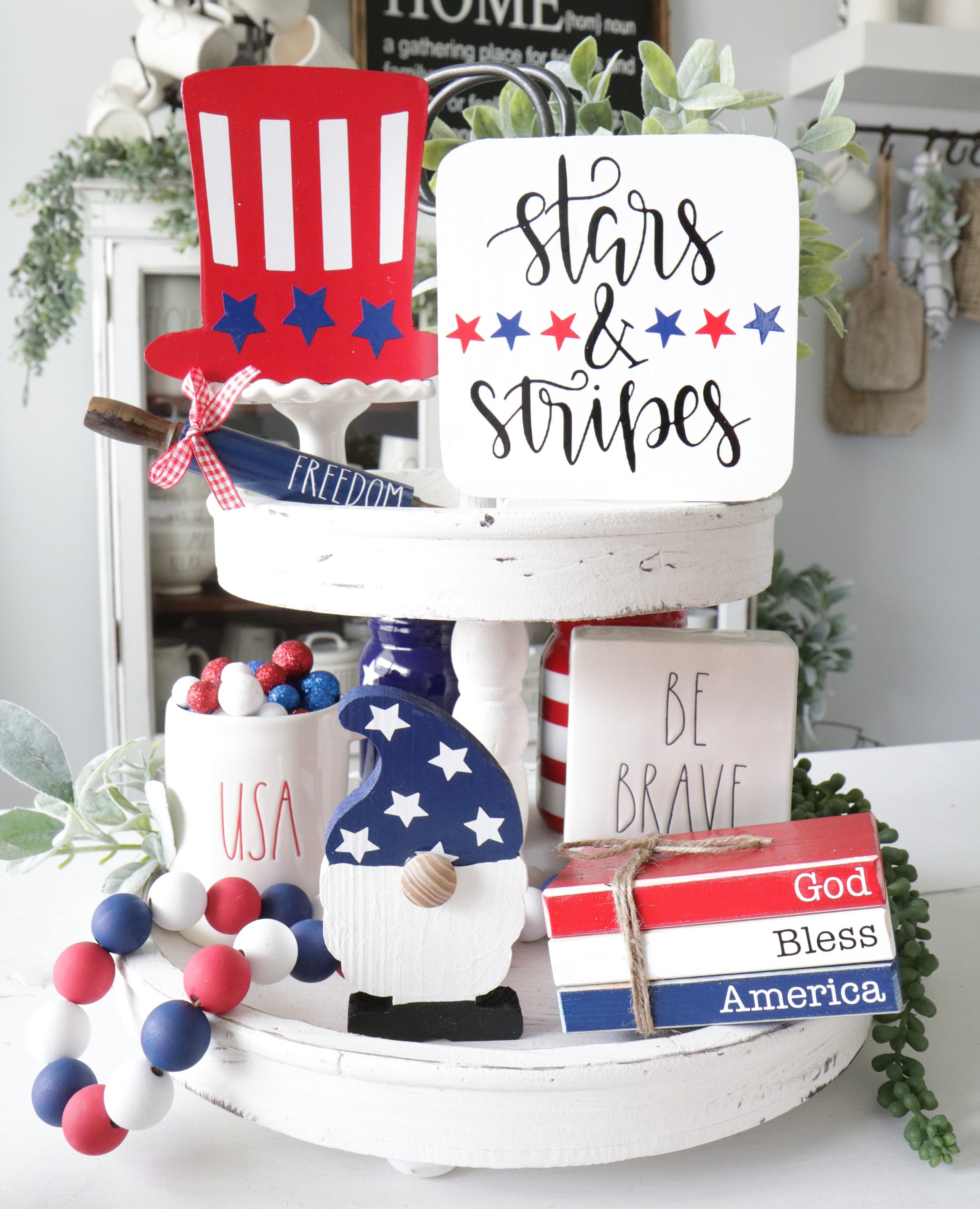 God Bless America-July 4-Fourth of July Decor-4th Decor-Mini | Etsy