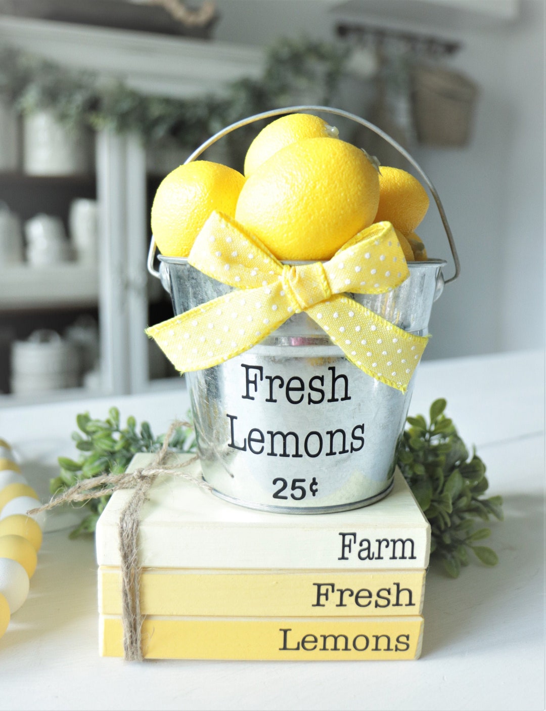Galvanized Lemon Bucket-summer Decor-lemon Decor-lemon-fruit Decor ...