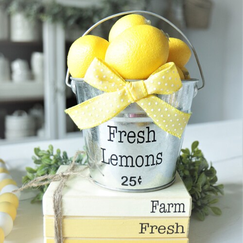 Galvanized Lemon Bucket-summer Decor-lemon Decor-lemon-fruit - Etsy