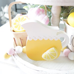 Lemonade Pitcher-summer Decor-lemon Decor-lemon-lemon - Etsy