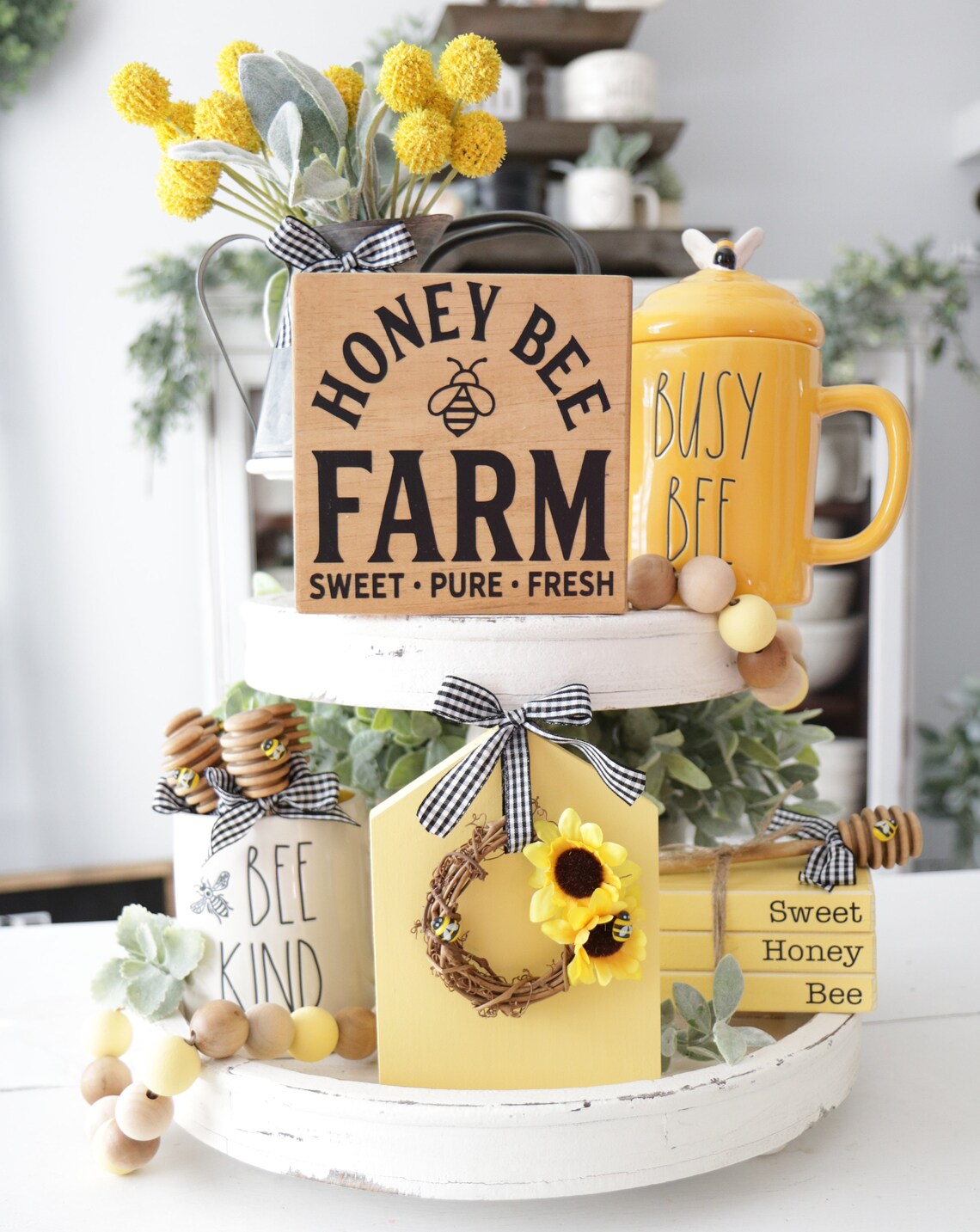 Honey Bee Decor-Honey House-Bee Hive Decor-Tiered Tray-Mini | Etsy