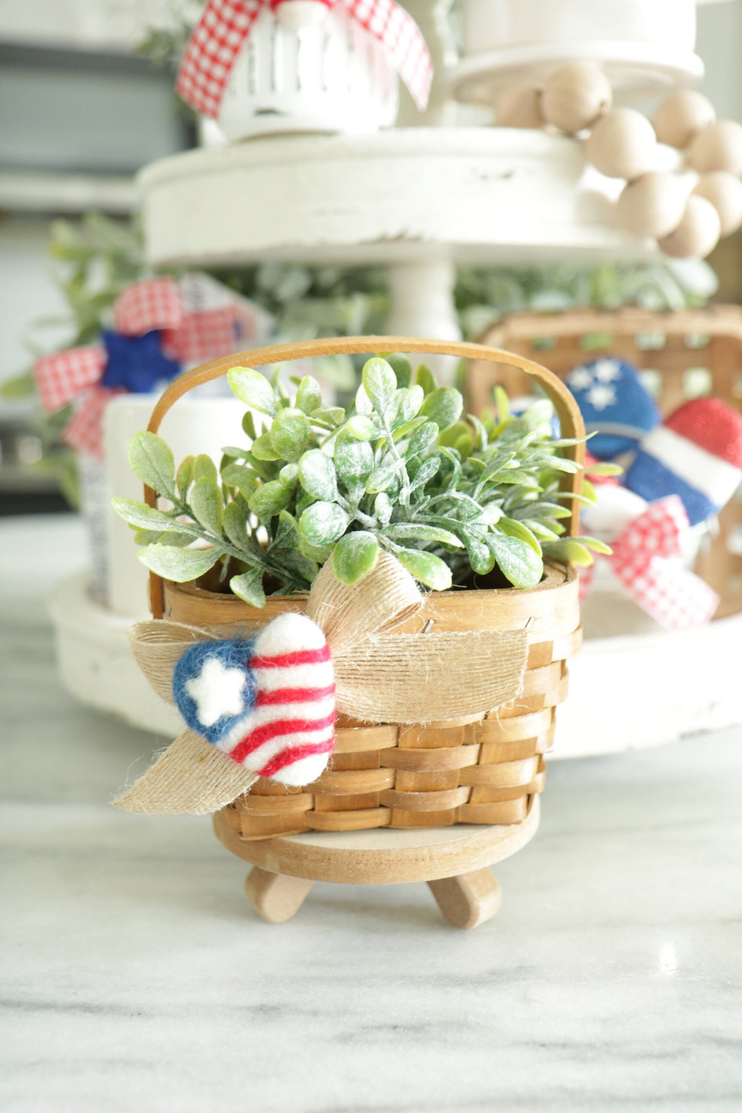 Fourth of July Floral-patriotic Decor-4th of July Decor-usa-patriotic ...