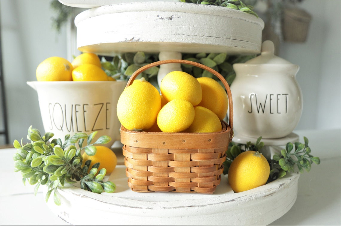 Lemon Basket-summer Decor-lemon Decor-lemon-fruit Decor-lemon | Etsy