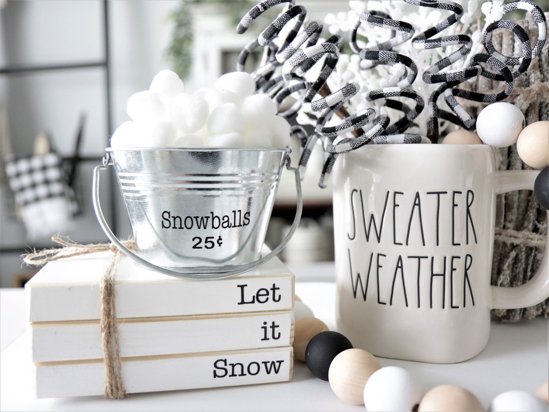 Snowballs-mini Snowball Decor-galvanized Decor-christmas Decor-winter ...